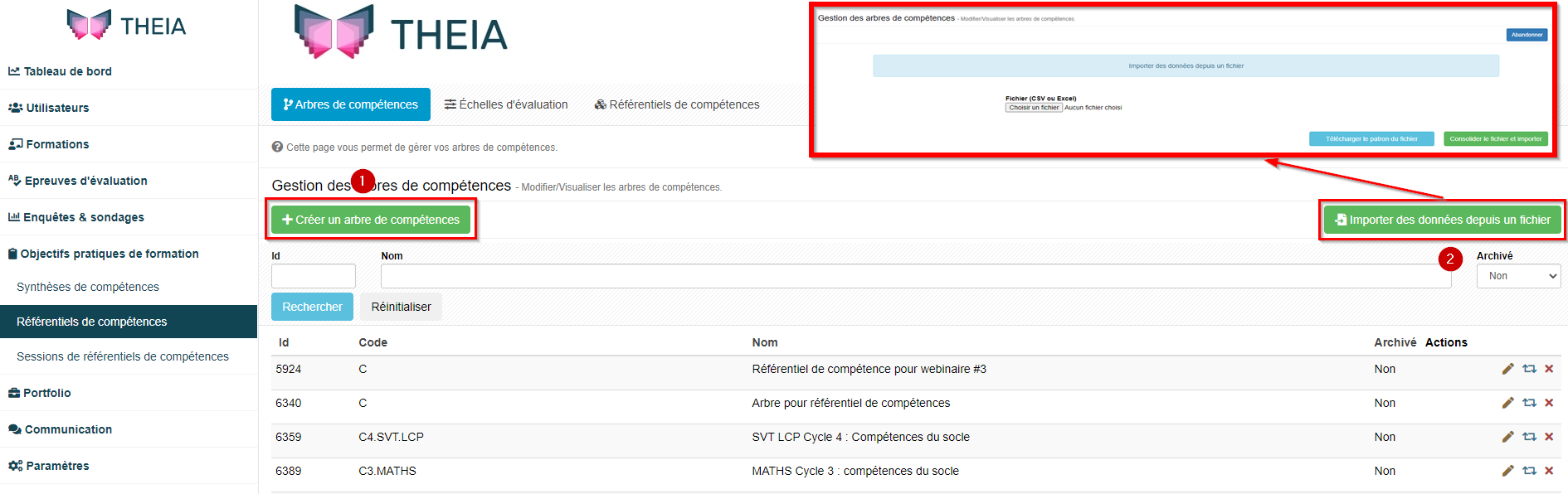 Comment créer un arbre de compétences ? - Support THEIA