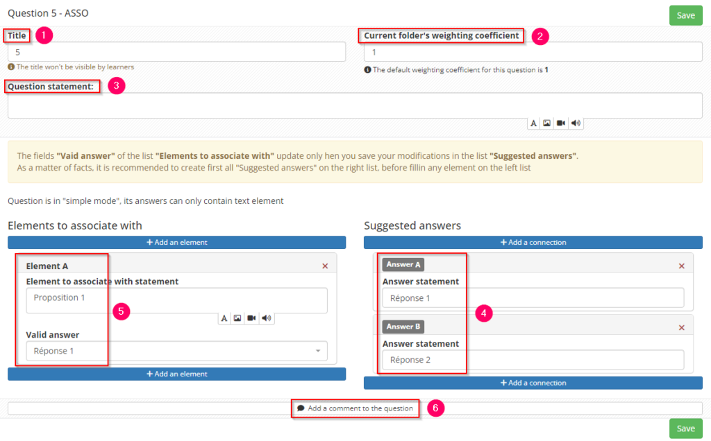The different types of questions - Support THEIA