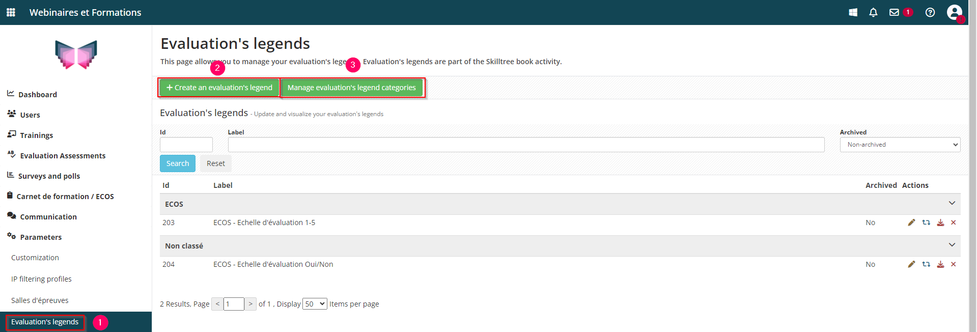 Creating assessment scales - Support THEIA