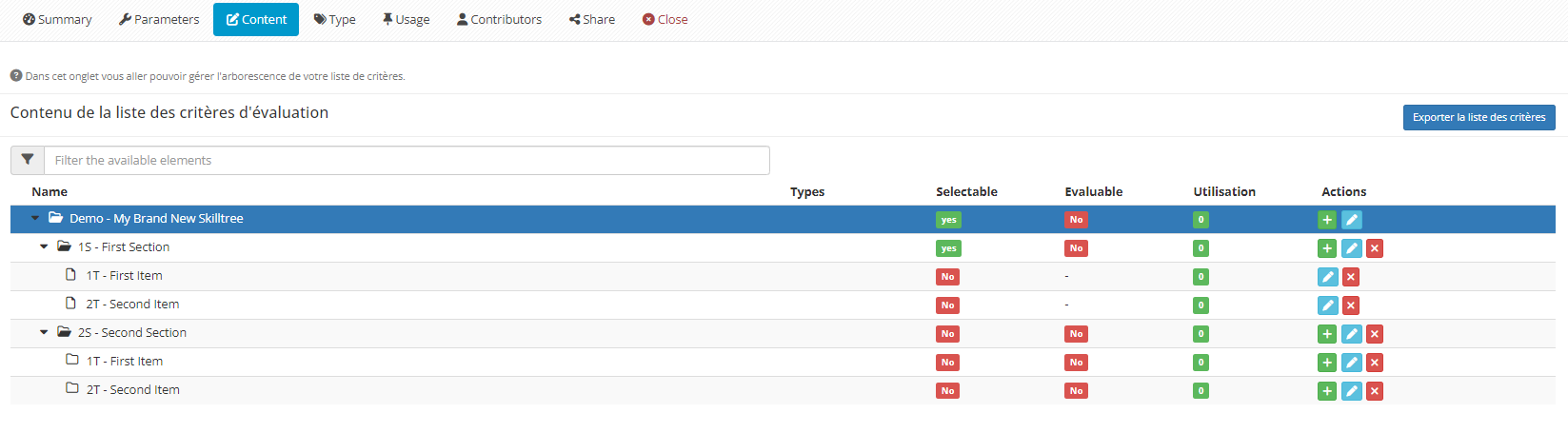Creating a skills tree - Support THEIA