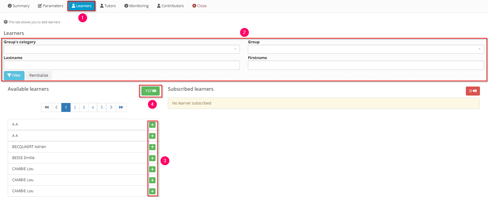 Registering tutors and learners for a skills repository session ...