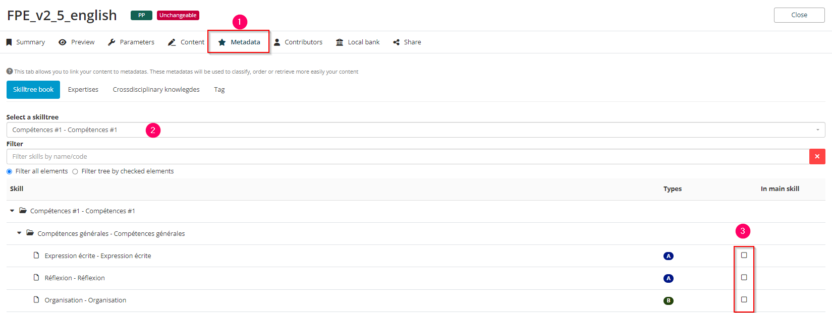 Linking items in a skills tree - Support THEIA