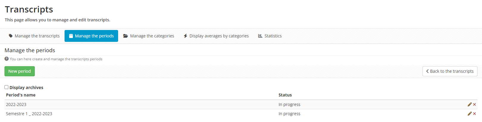 Creating transcripts - Support THEIA