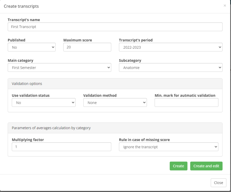 Creating transcripts - Support THEIA