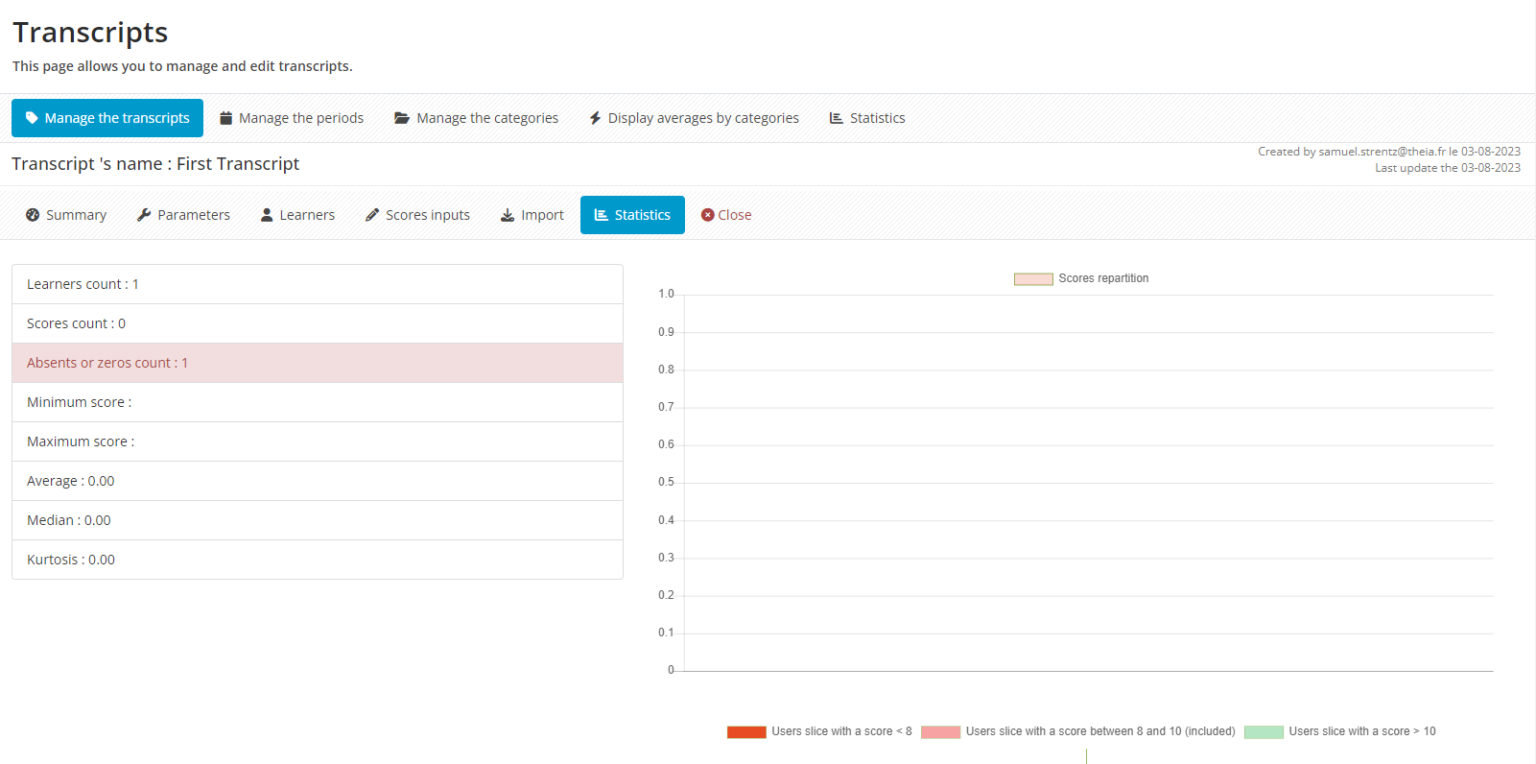 Creating transcripts - Support THEIA